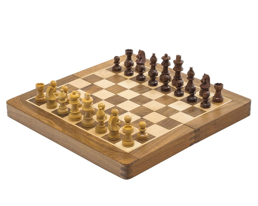 Deluxe Magnetic 12" Hardwood Folding Travel Chess Set – ChessSets