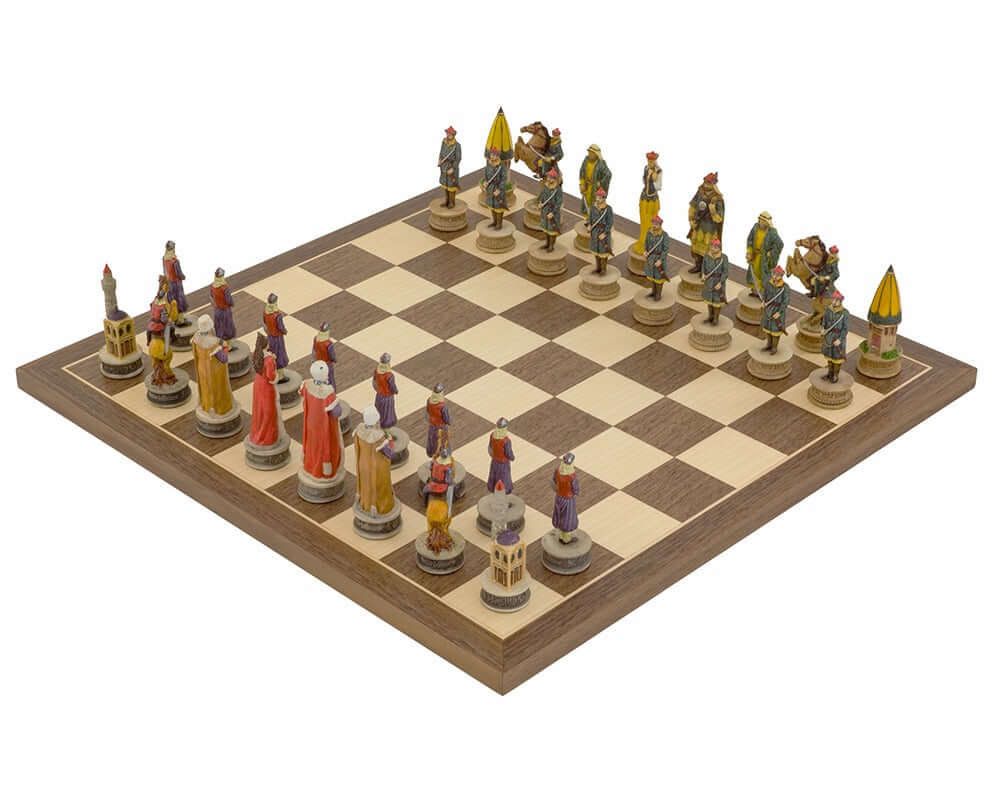 Hand-Painted Hungarians vs Turkish Chess Set – ChessSets